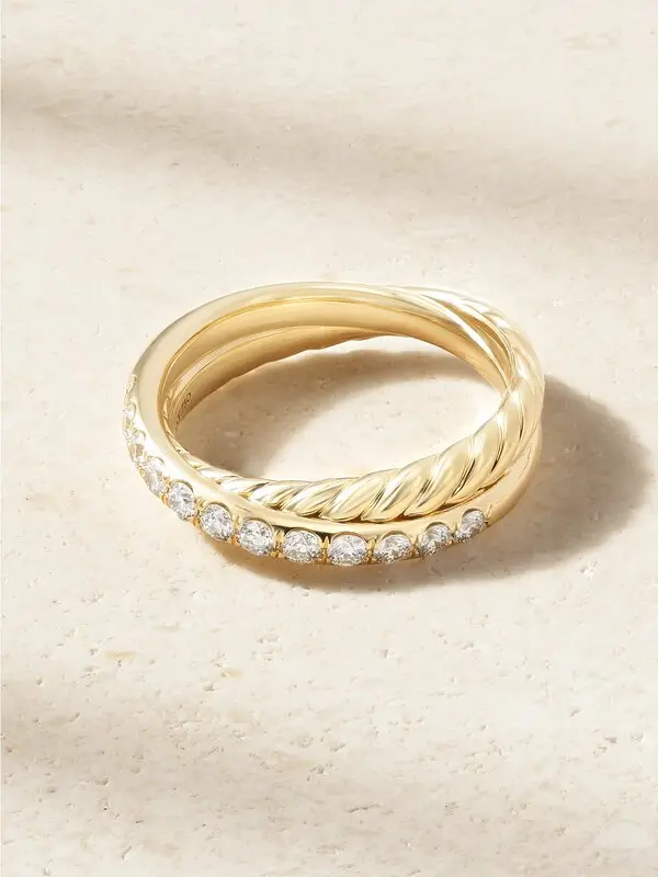 David Yurman Crossover Diamond Ring - Gold