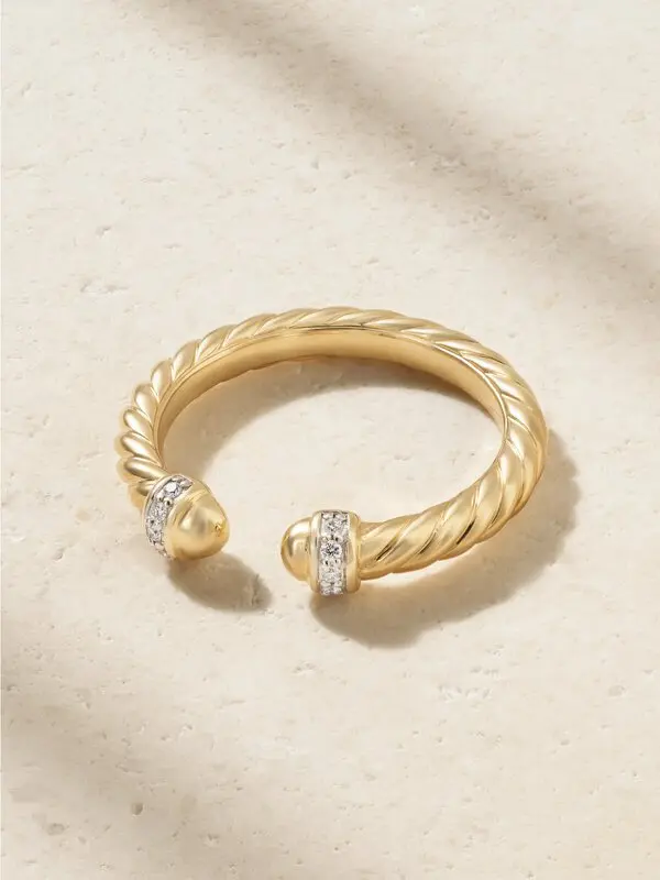 David Yurman Cable 18-karat Diamond Ring - Gold