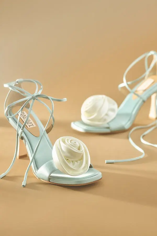 Badgley Mischka Janelle Rosette Heels - Light Blue