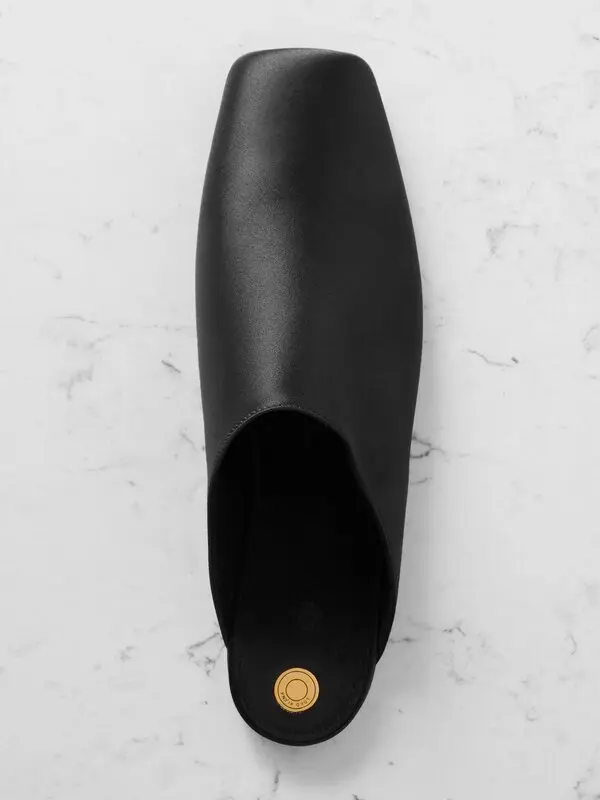 Loro Piana Alba Satin Slippers - Black