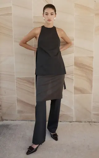ST. AGNI Splice Paneled Wool-blend Pants