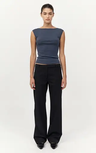 ST. AGNI Splice Paneled Wool-blend Pants