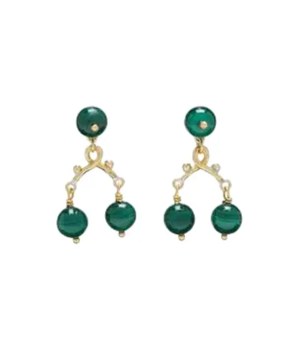 Ulla Johnson Oriana Chandelier Earrings In Malachite 60% Off