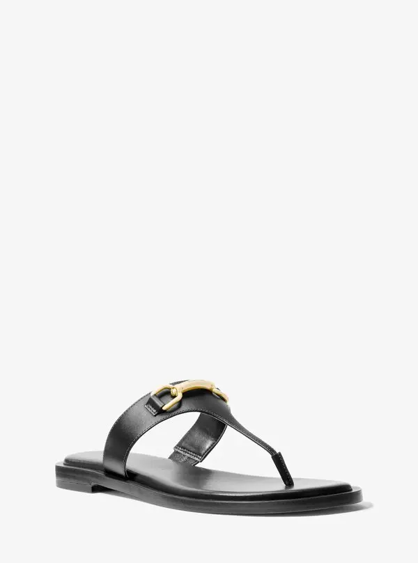 Michael Kors Carson Leather Sandal - Black