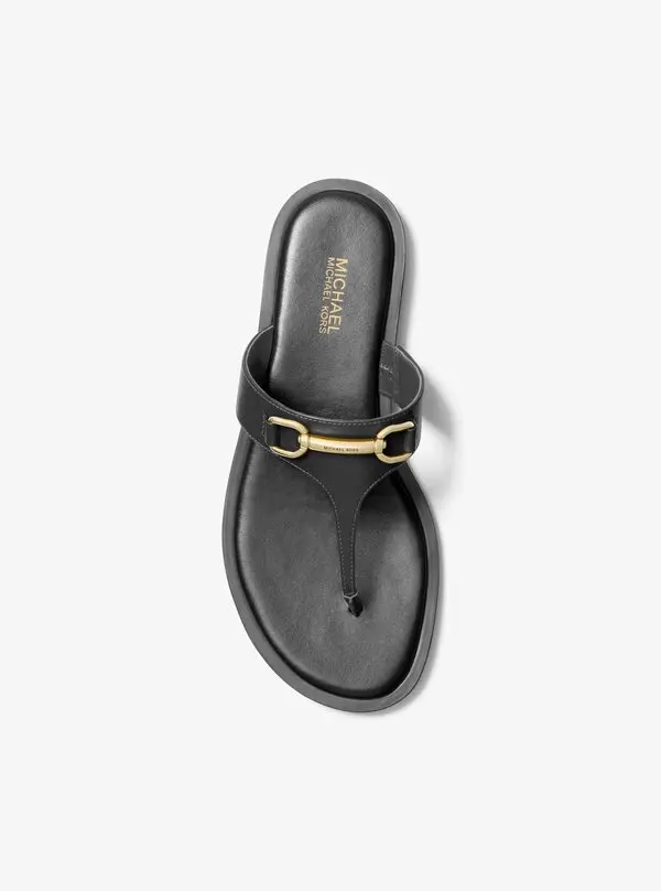 Michael Kors Carson Leather Sandal - Black