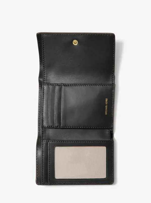 Michael Kors Bryant Medium Pebbled Leather Wallet In By - Black