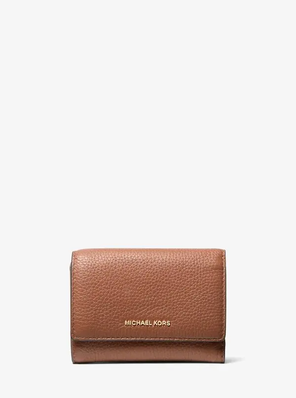 Michael Kors Bryant Medium Pebbled Leather Wallet In By - Brown