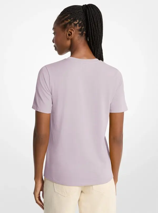 Michael Kors Sequined Logo Cotton T-shirt