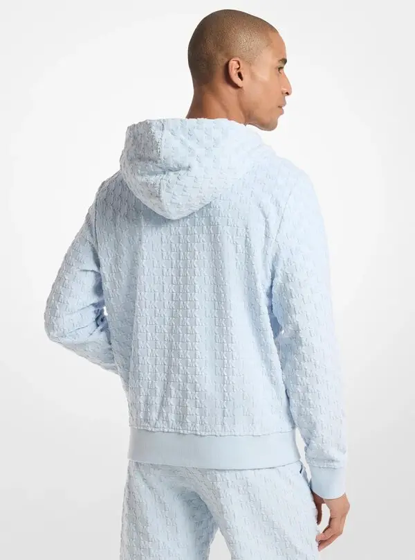 Michael Kors Logo Jacquard Terry Zip-up Hoodie