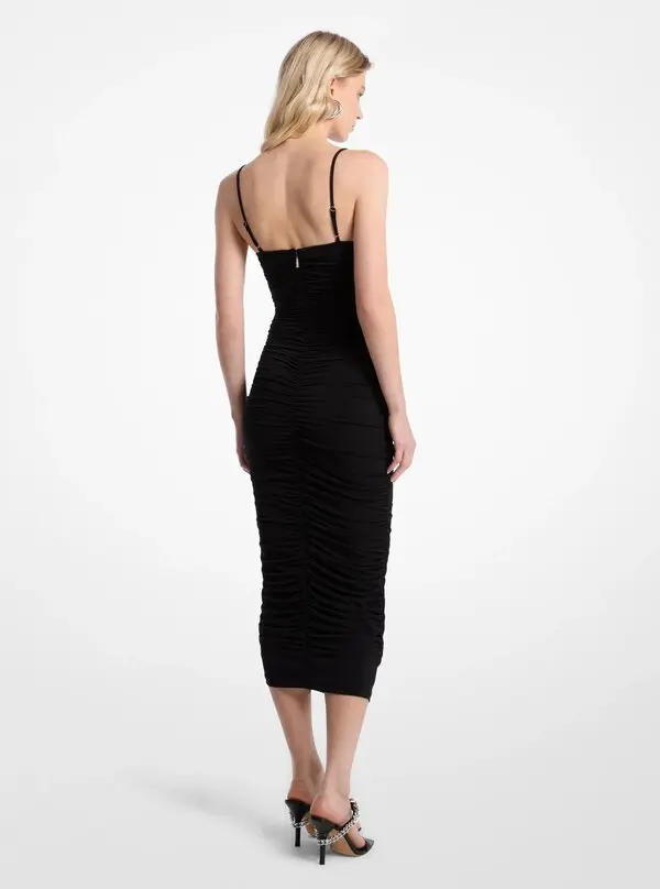 Michael Kors Ruched Stretch Matte Jersey Dress