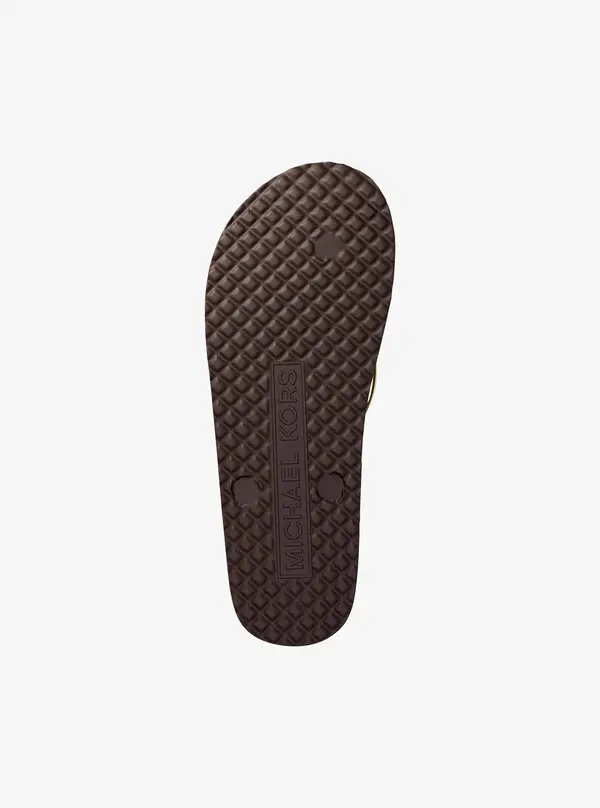 Michael Kors Signature Logo Flip Flops - Brown