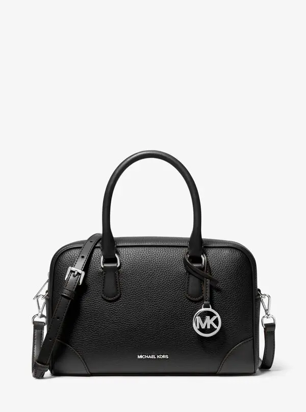 Michael Kors Medium Pebbled Leather Satchel - Black