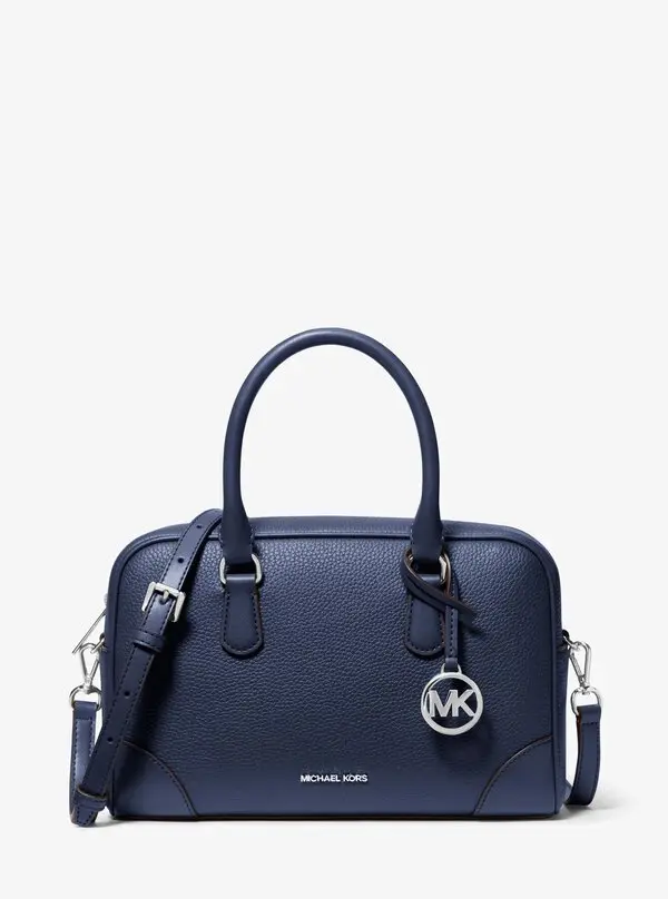 Michael Kors Medium Pebbled Leather Satchel - Blue