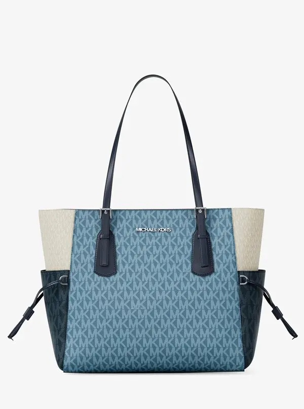 Michael Kors Voyager Large Signature Logo Tote Bag - Blue