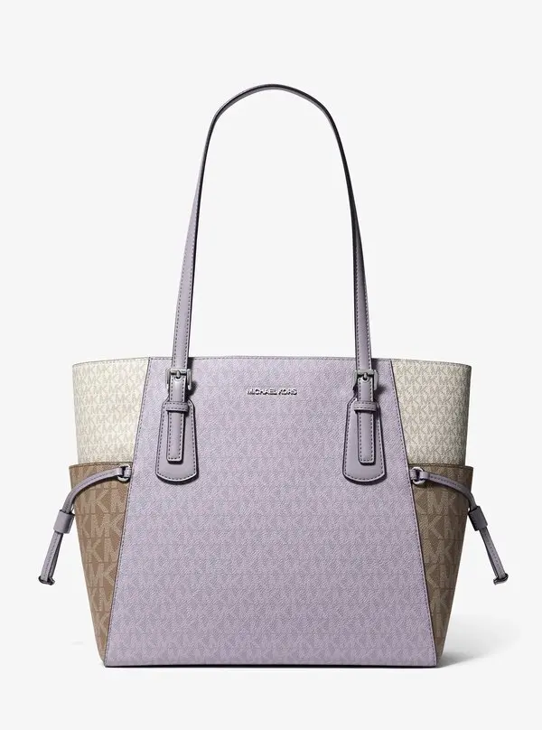 Michael Kors Voyager Large Signature Logo Tote Bag - Purple