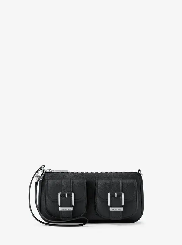 Michael Kors Zoe Small Pebbled Leather Pochette - Black