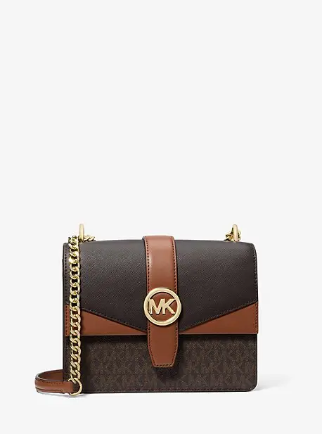 Michael Kors Greenwich Small Signature Logo Crossbody Bag - Brown