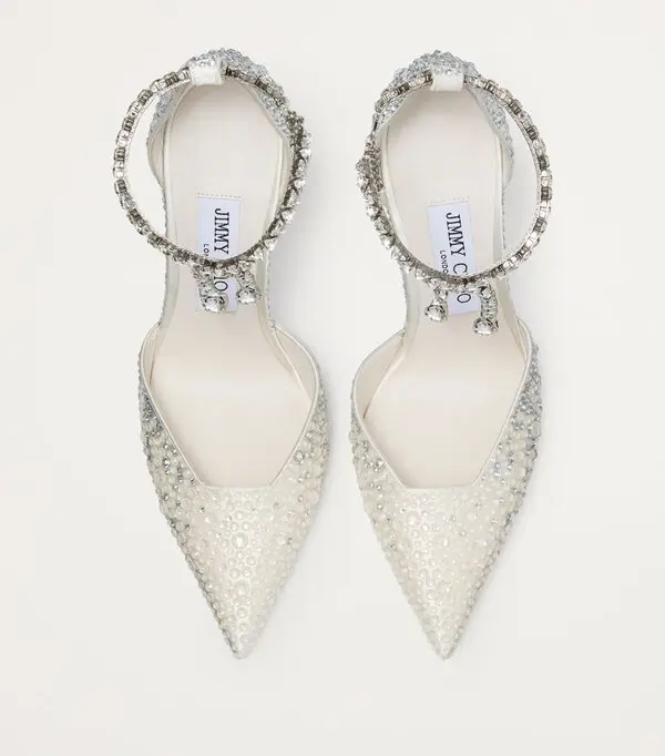 JIMMY CHOO Stevie 100 Embellished Pumps - Ivory