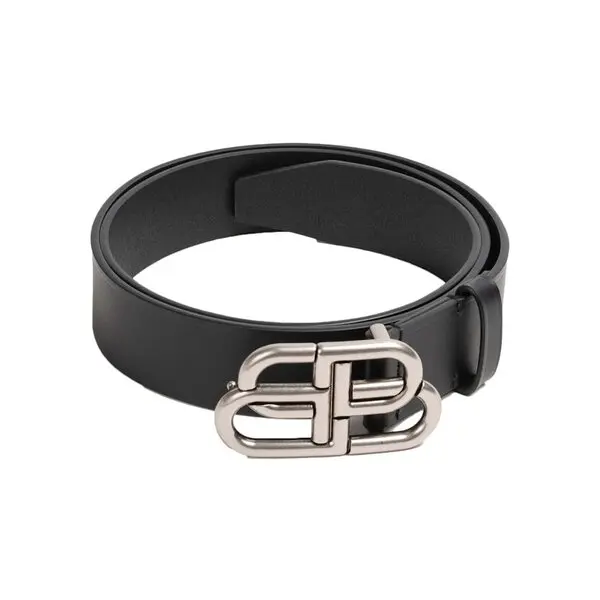 Balenciaga Bb Silvertone Belt - Black
