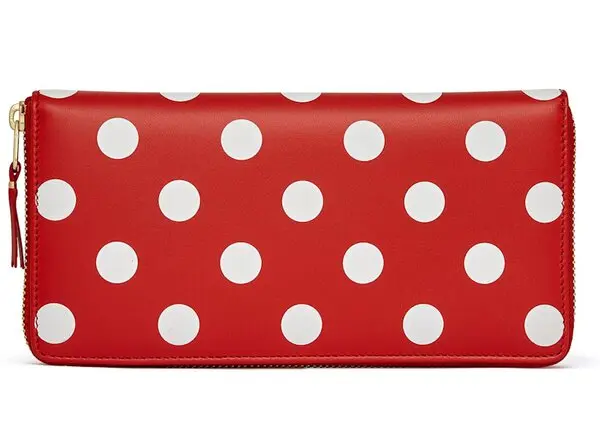 Comme Des Garçons Sa0110pd Wallet Polka Dots - Red