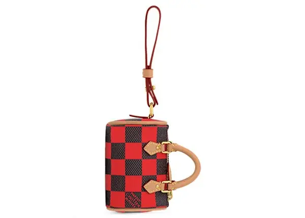 LOUIS VUITTON Damier Pop Mini Speedy Bag Charm - Red