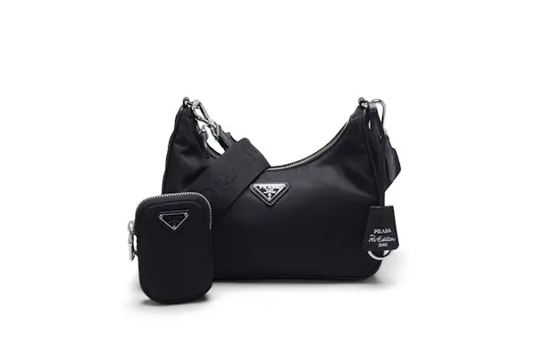 Prada Re-edition 2005 Nylon Shoulder Bag - Black