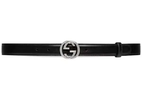 Gucci Interlocking G Belt - Black/silver/tone