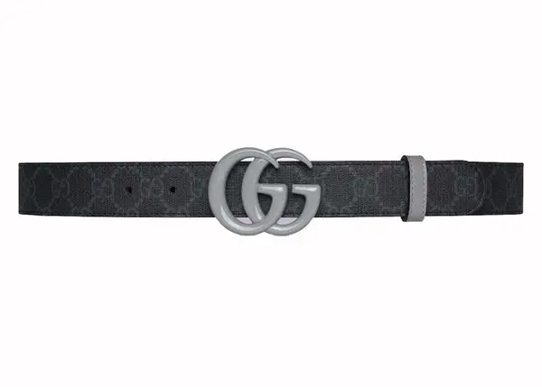 Gucci Gg Supreme Monogram Belt - Black/grey