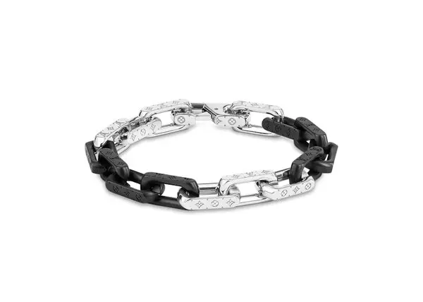 LOUIS VUITTON Monogram Chain Bracelet - Silver/tone/black