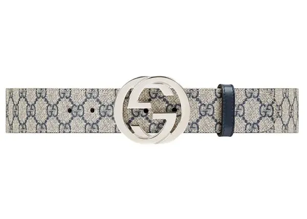 LOUIS VUITTON Gg Supreme Belt With Interlocking G Buckle 1.5w - Beige/blue