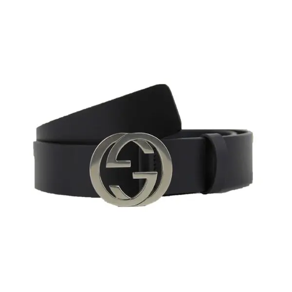 Gucci Gg Supreme Belt With Interlocking G Buckle 1.5w - Black