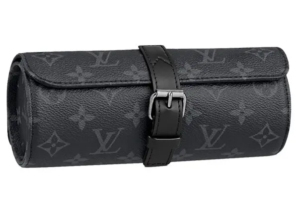 LOUIS VUITTON 3 Watch Case Monogram Eclipse - Black