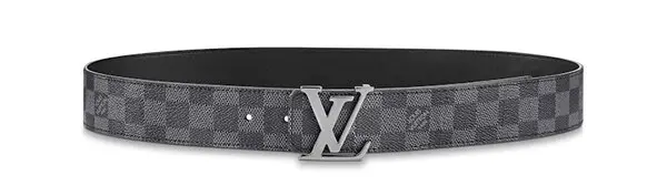 LOUIS VUITTON Initiales Silver Buckle Reversible Belt Damier Graphite 40mm - Black Lining