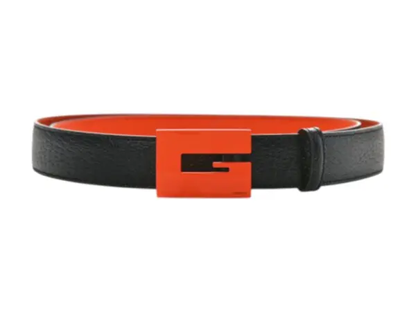 Gucci Gg Marmont Wide Belt - Orange/black