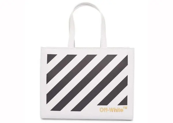 Off-White Off Diagonal Hybrid Shopper 28 Lettering Tote - White/black