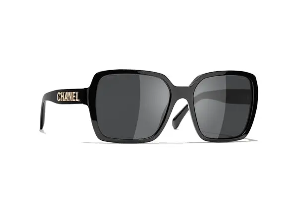 Chanel Square Full Rim Sunglasses - Black/gray (5408 C622/s4)