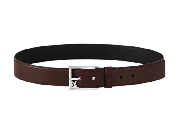Gucci Thin Leather Belt With Pearl Double G Buckle - Brown/black