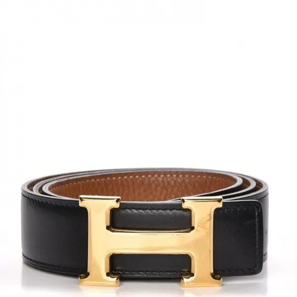 Hermès H Belt Box/togo 32mm - Noir/gold