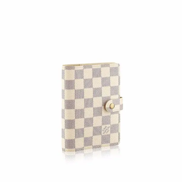 LOUIS VUITTON Small Ring Agenda Cover Damier Azur - White Blue