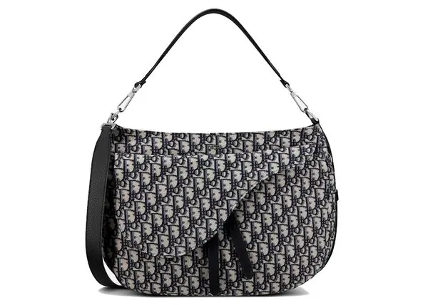 Dior Soft Saddle Bag Oblique Jacquard - Beige/black