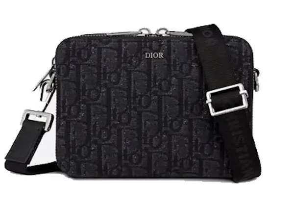 Dior Wallet With Strap Oblique Jacquard - Black