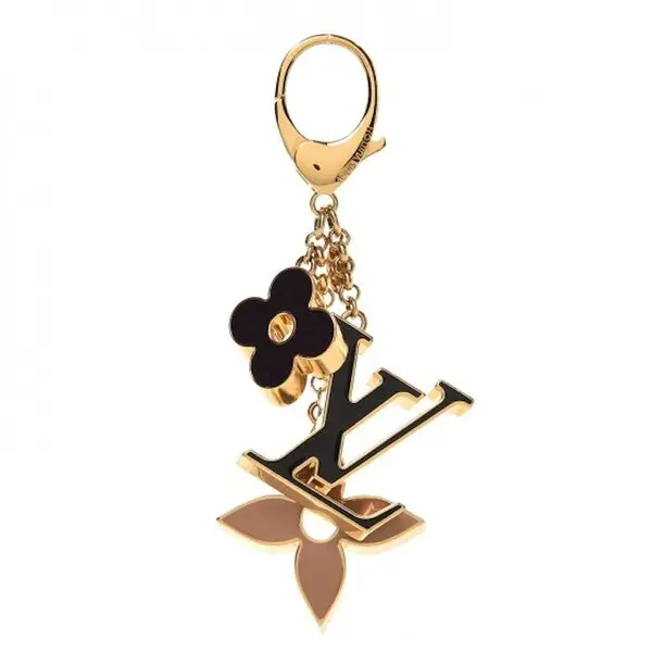 LOUIS VUITTON Bag Charm Fleur De Monogram - Gold