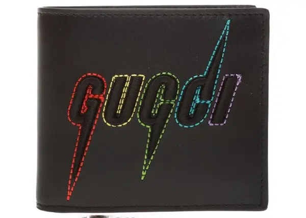Gucci Bifold Wallet Blade Embroidery - Black