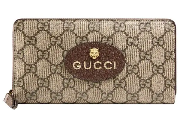 Gucci Neo Vintage Gg Supreme Zip Around Wallet - Beige/ebony