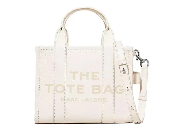 Marc Jacobs The Leather Small Tote Bag - Cotton/silver