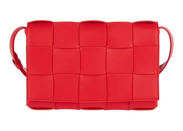 Bottega Veneta Cassette Crossbody Bag Intreccio - Redstone