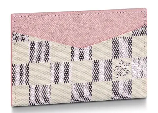 LOUIS VUITTON Daily Card Holder Damier Azur - Rose Ballerine