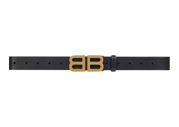 Balenciaga Bb Hourglass Belt Medium - Black/aged Gold