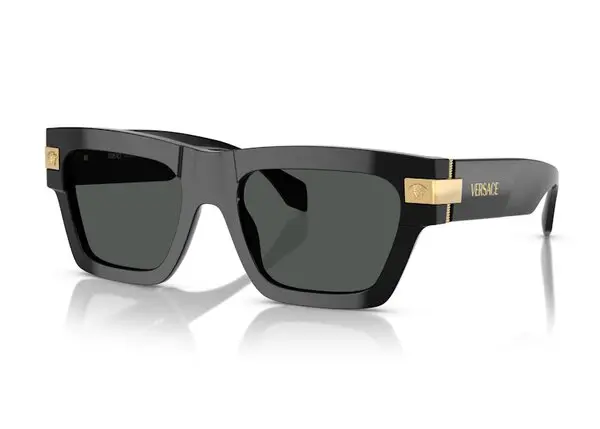 Versace Square Sunglasses With Medusa Logo - Black (4464 Gb1/87)
