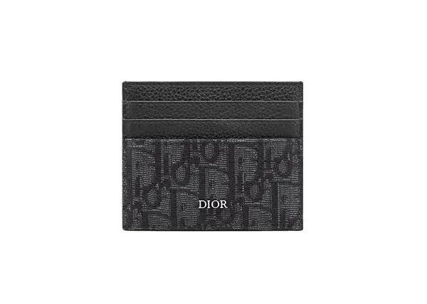 Dior Card Holder Oblique Jacquard - Black